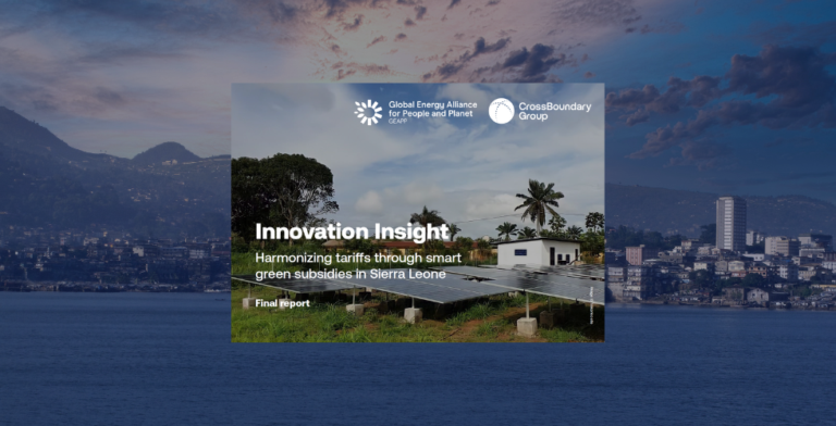 Mini-Grid Innovation Insight: Harmonizing tariffs through smart green subsidies in Sierra Leone ...