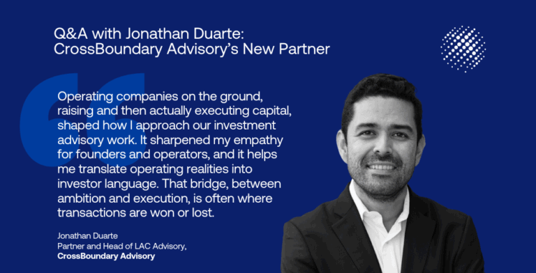 Q&A with Jonathan Duarte, CrossBoundary Advisory’s New Partner